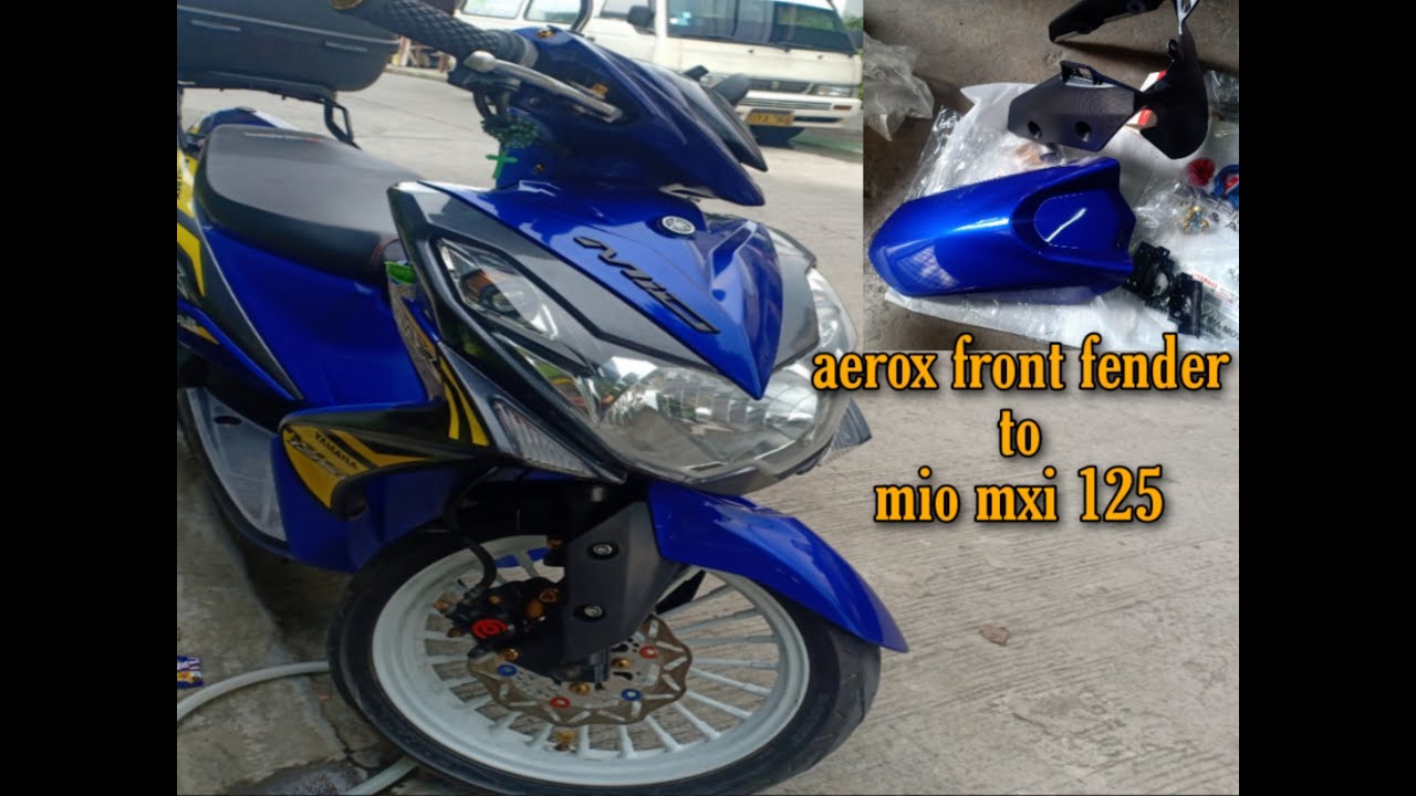 Aerox front fender to mio Mxi 125 conversion - YouTube