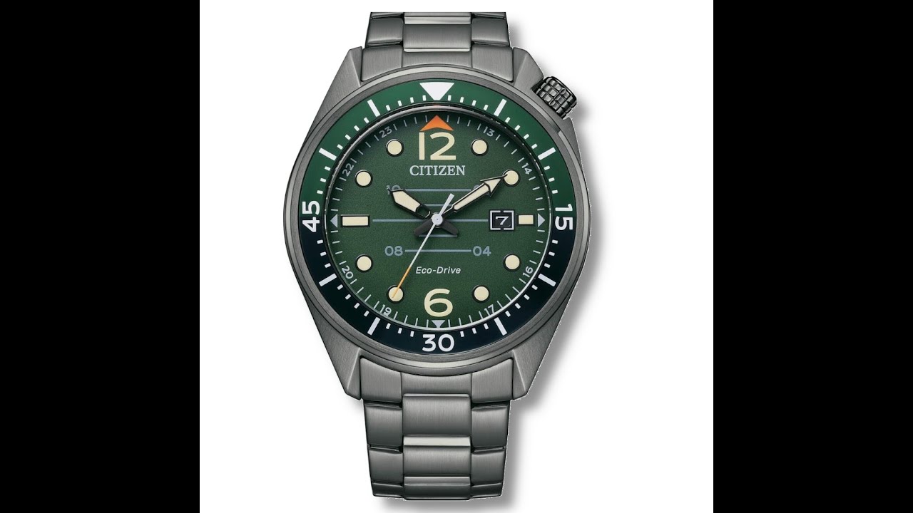Citizen AW1717-81X EcoDrive de acero gris con esfera verde. - YouTube