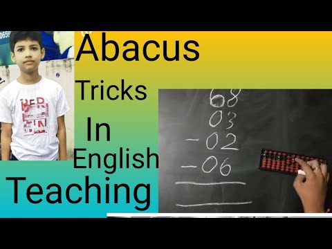 How to use abacus to do math subtraction in English// kids learning 4 ...