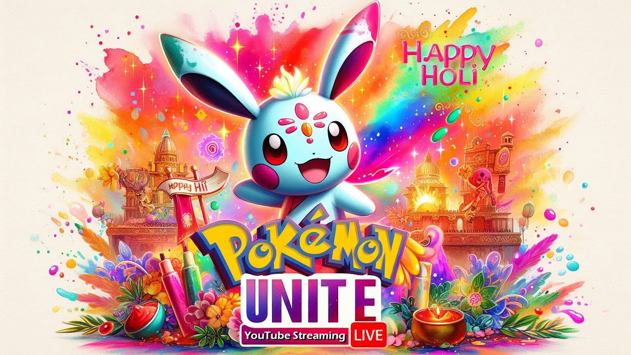 Rang utre kya ? Happy Holi🌈🌈 POKEMON UNITE LIVE STREAM #pokémonunite # ...