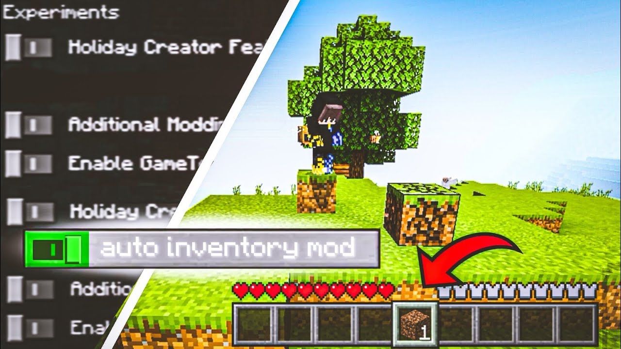 HOW to AUTO PICK ITEMS in MINECRAFT PE 1.2|EASY AUTO INVENTORY MOD! # ...