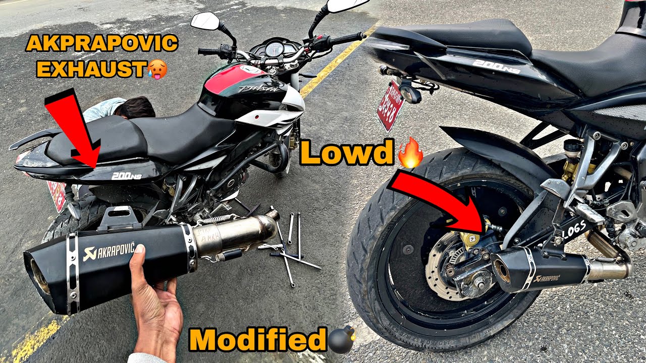 Akrapovic exhaust installing on ns200🔥|fully modification🥵 - YouTube