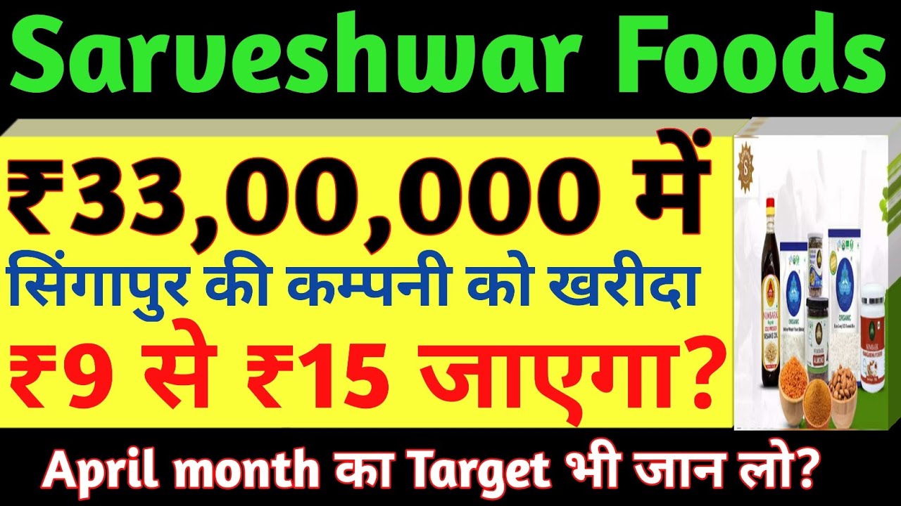 Sarveshwar Foods Ltd.Sarveshwar Foods Share Latest News.Sarveshwar ...