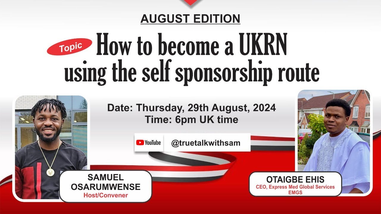 HOW TO BECOME A UKRN USING THE SELF SPONSORSHIP ROUTE - YouTube