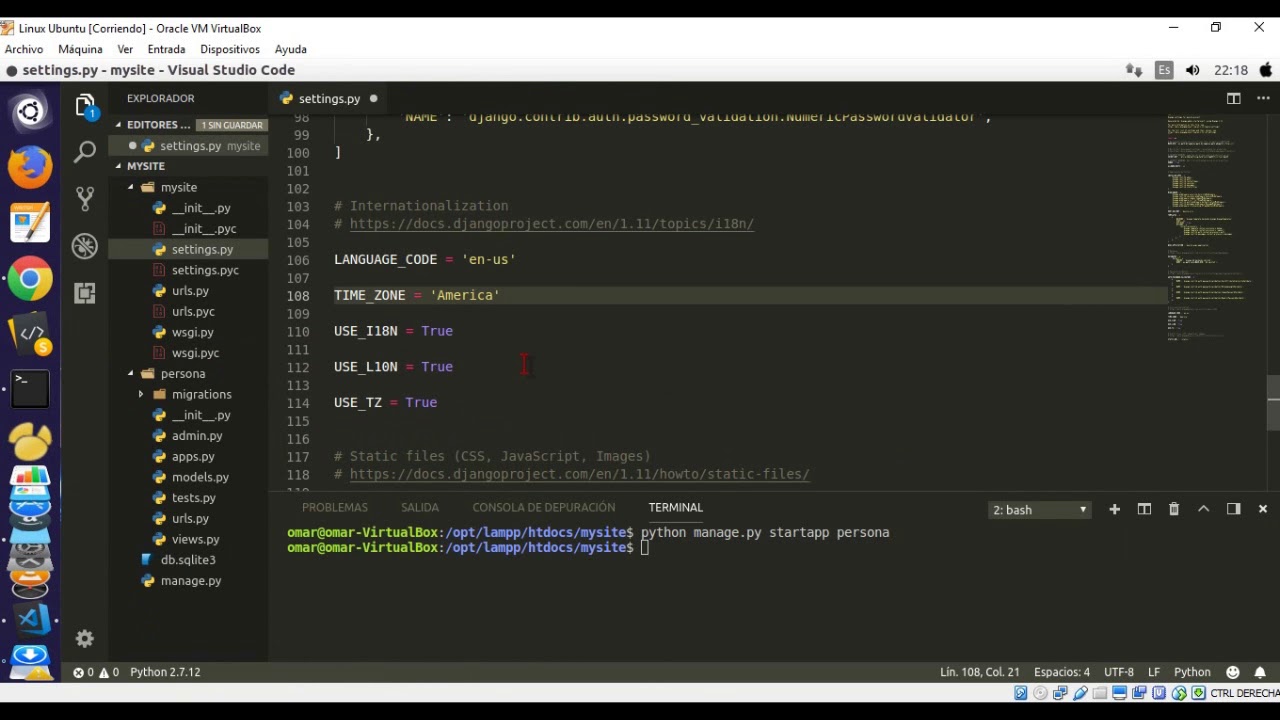 Creando un nuevo directorio en Django y configuraciones | Python - YouTube