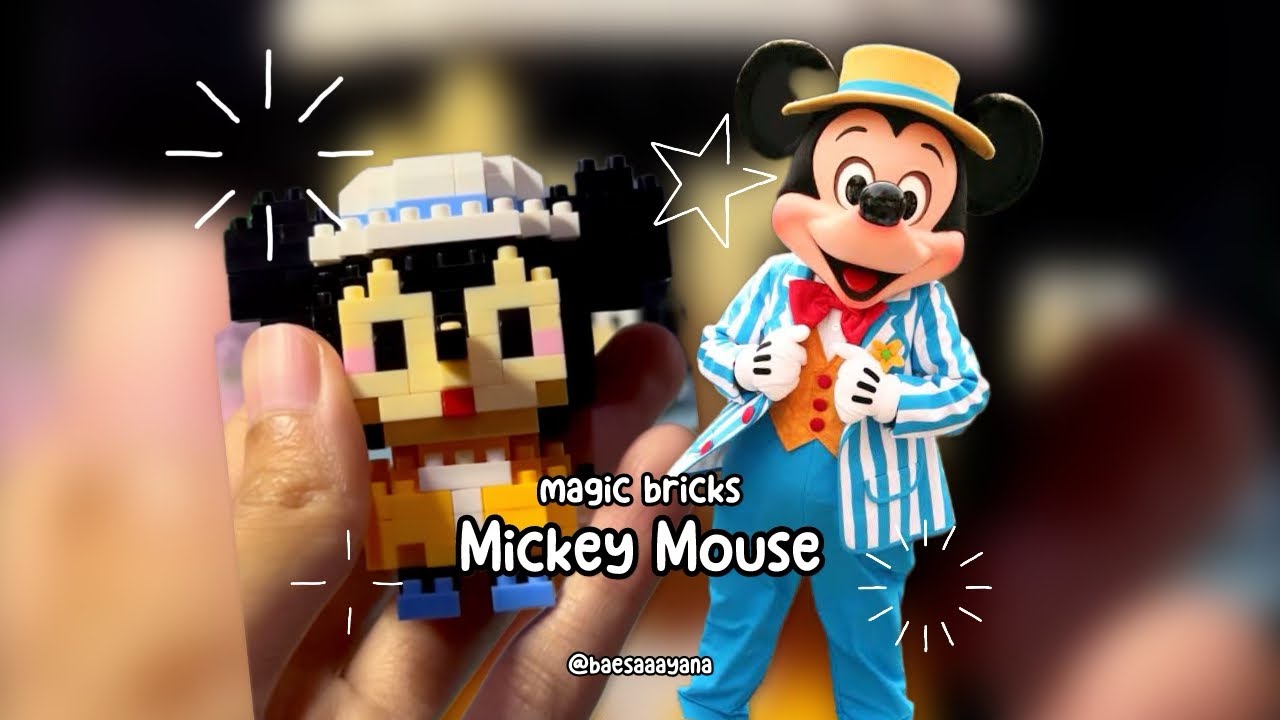Magic bricks nano block Mickey Mouse tutorial step by step - YouTube