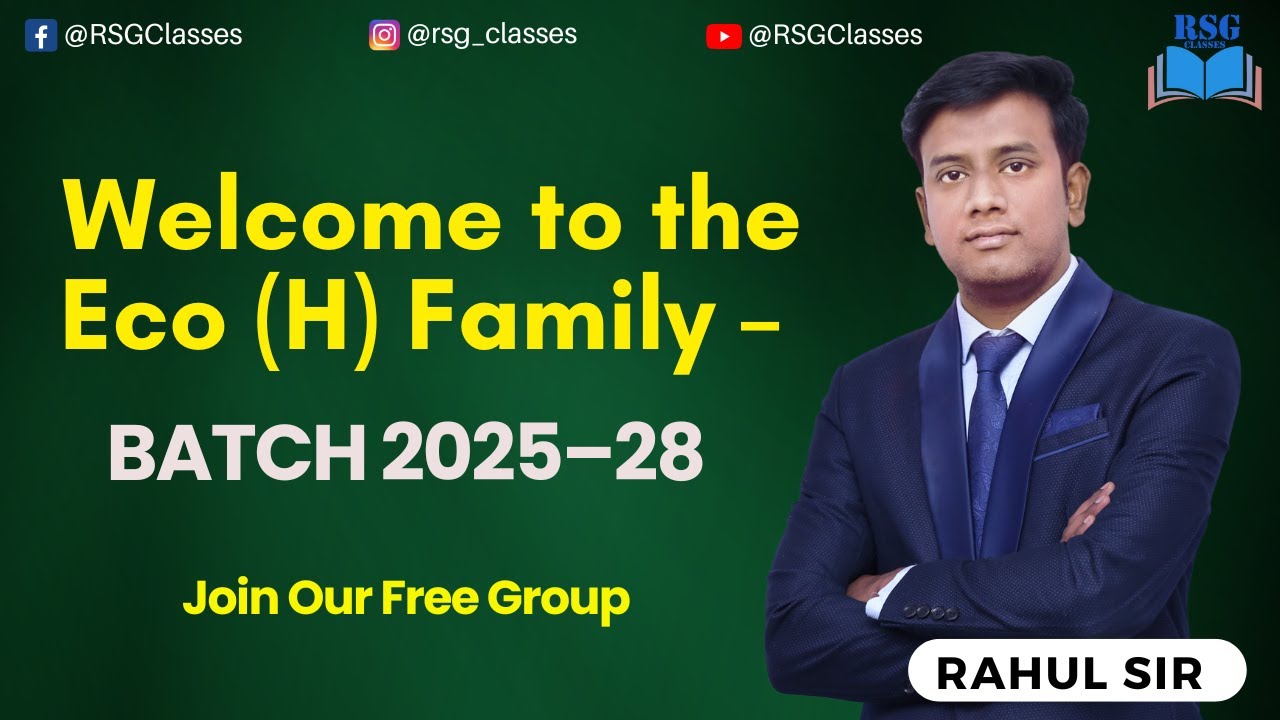 Welcome Eco (Hons) Freshers 2025–2028 | Start Your Journey with RSG ...