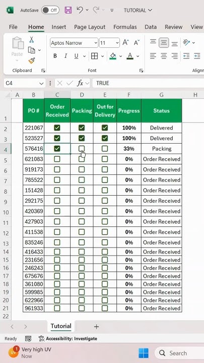 Powerful tracker in Excel using checkbox #excel #checkbox #exceltips - YouTube