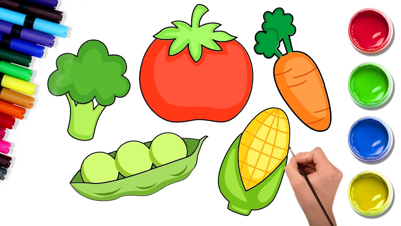 Fruits and Vegetables Drawing Tutorial 🥕🍎 | Fun Art for Kids By Chiki ...