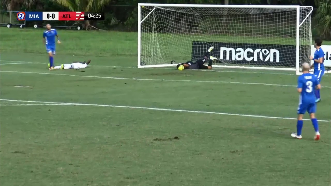 Miami FC 2 goalie Mario Daniel Vega makes double save vs. Atlanta ...