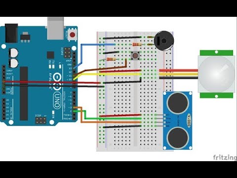 Ultrasonic & PIR sensor - YouTube