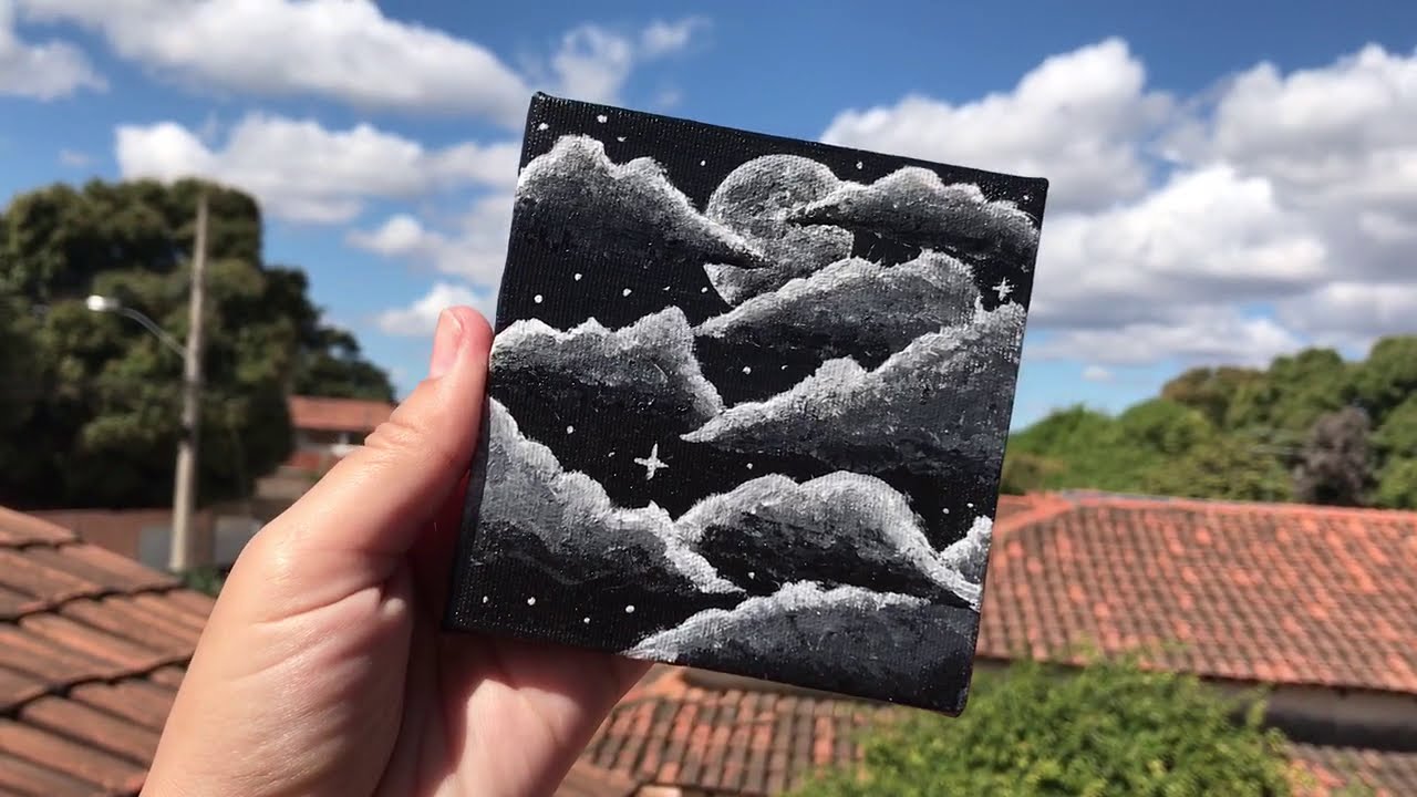 NOITE DE LUA CHEIA | PINTURA ACRÍLICA EM TELA - YouTube