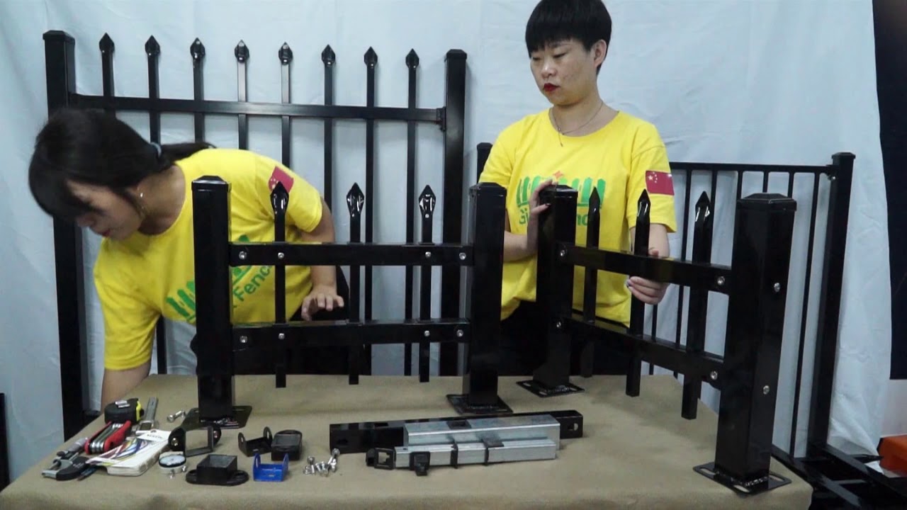 How to install tubular fence - YouTube