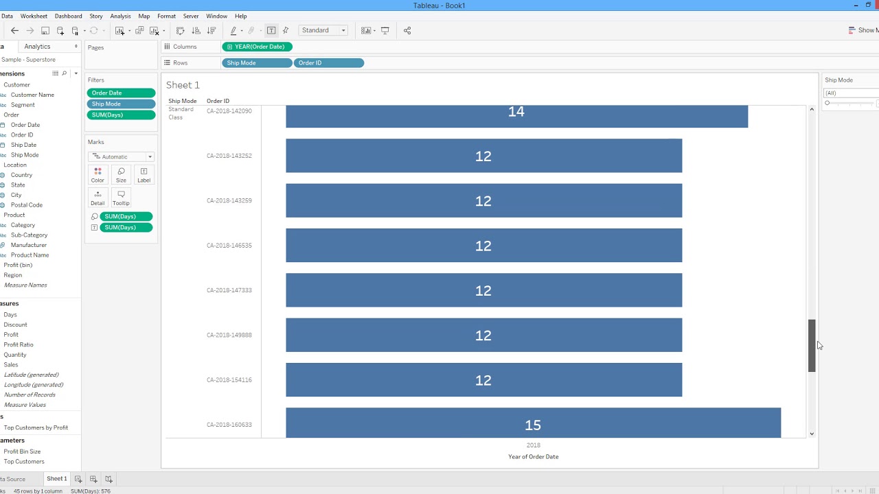 How to Create A Gantt Chart to Measure Days Between Order and Ship ...