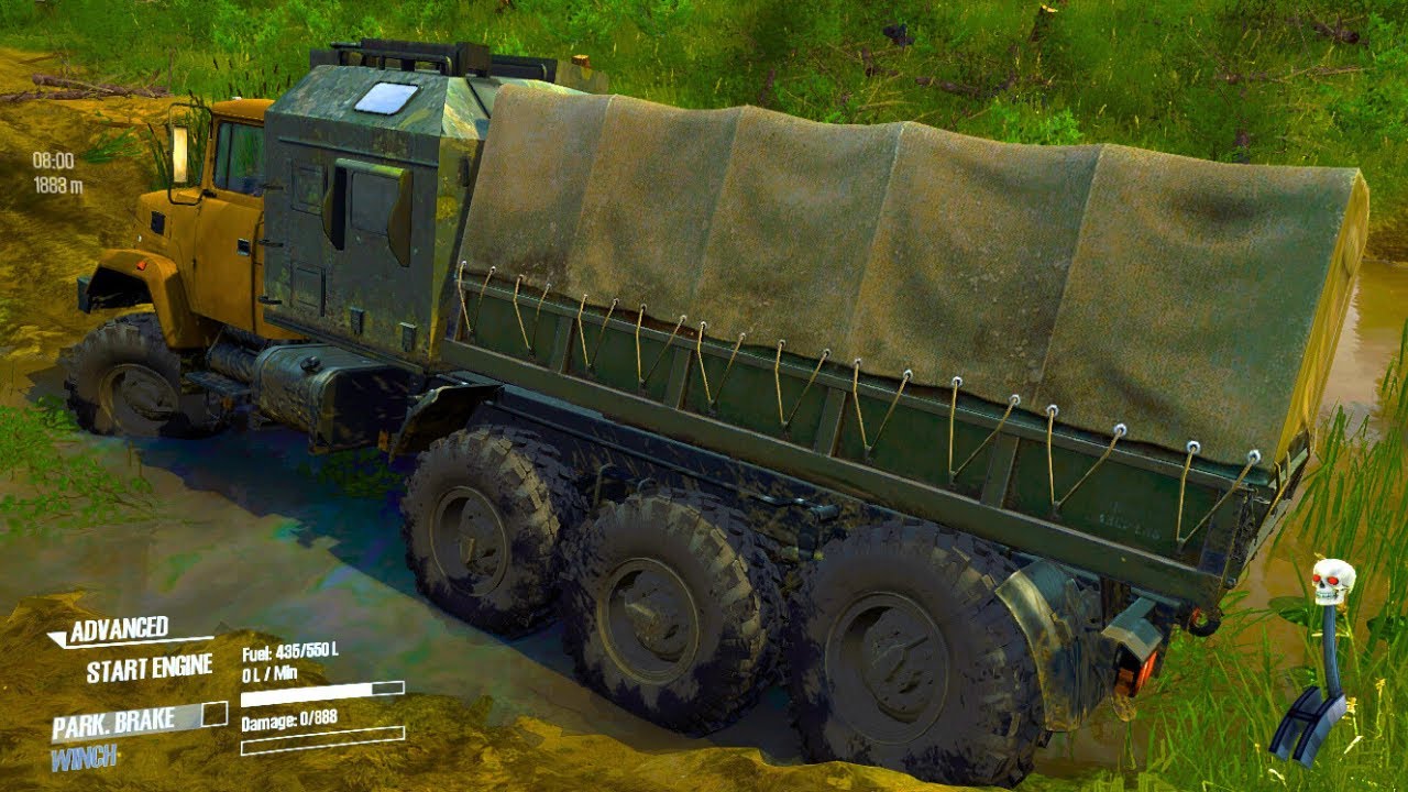 8x8 KrAZ Military Truck Off-Road Adventure | Spintires: Mudrunner [ 4K ...
