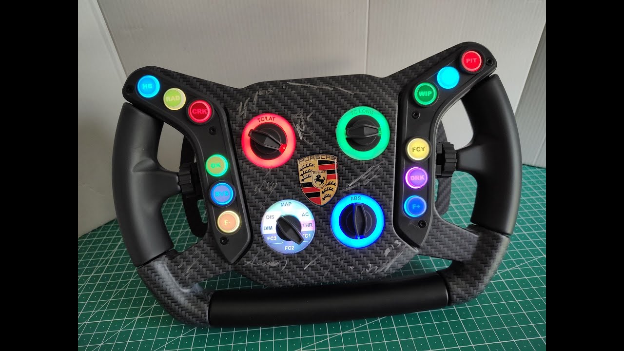 3D printed Porsche 992 GT3 R sim racing wheel - YouTube
