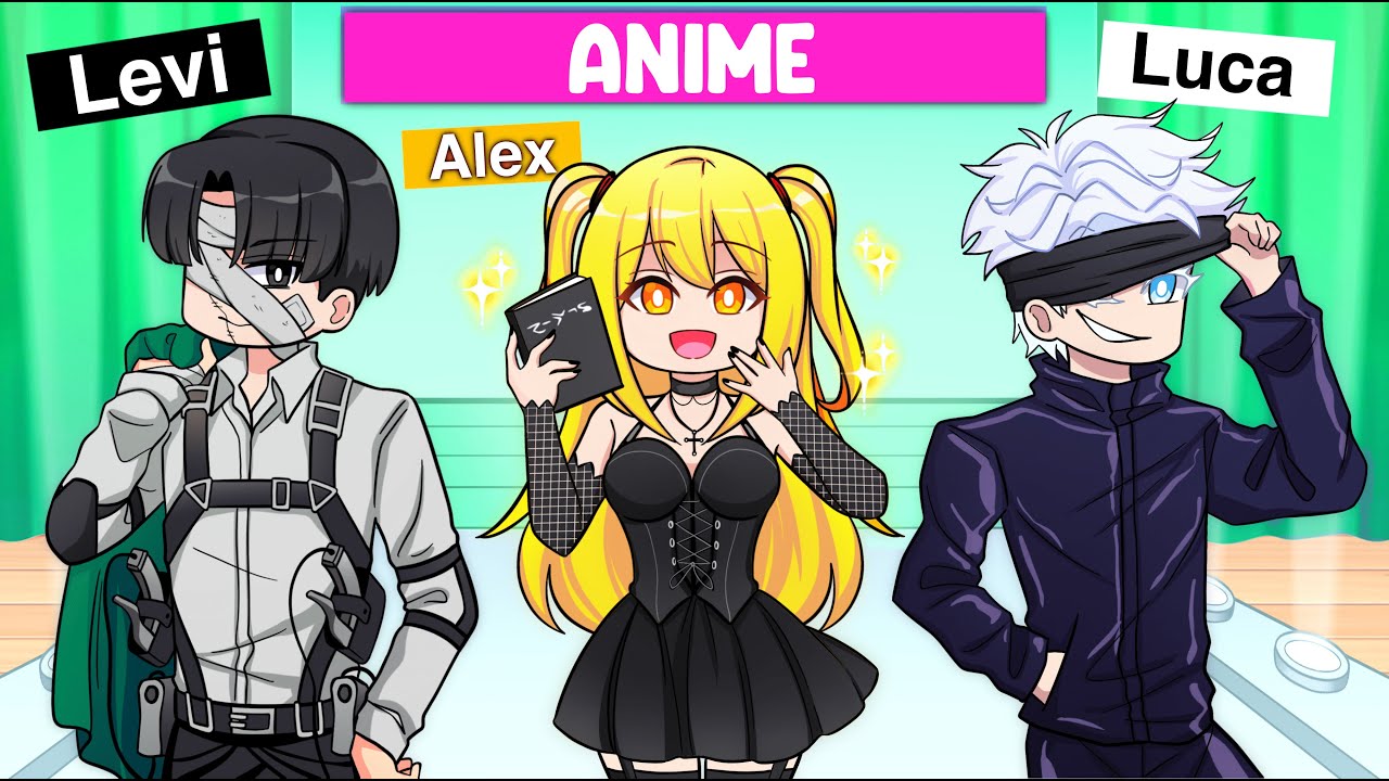 Alex & The Squad Dress as ANIME Characters in DRESS TO IMPRESS! - YouTube