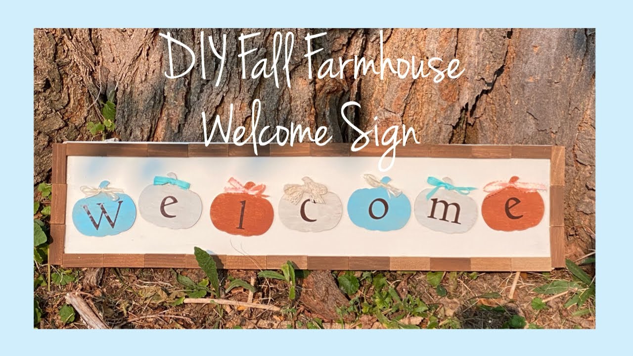 DIY Fall Farmhouse Welcome Sign *NEW* Home Decor - YouTube