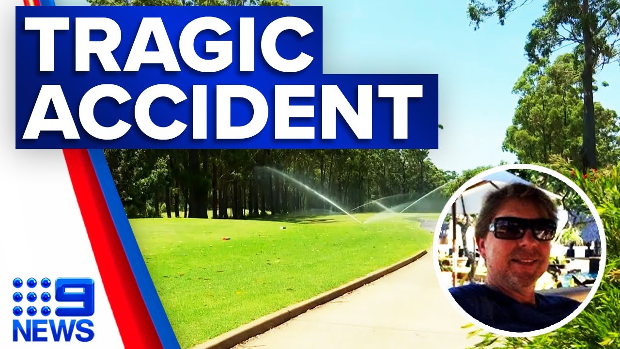Man killed in freak accident on golf course | 9 News Australia - YouTube