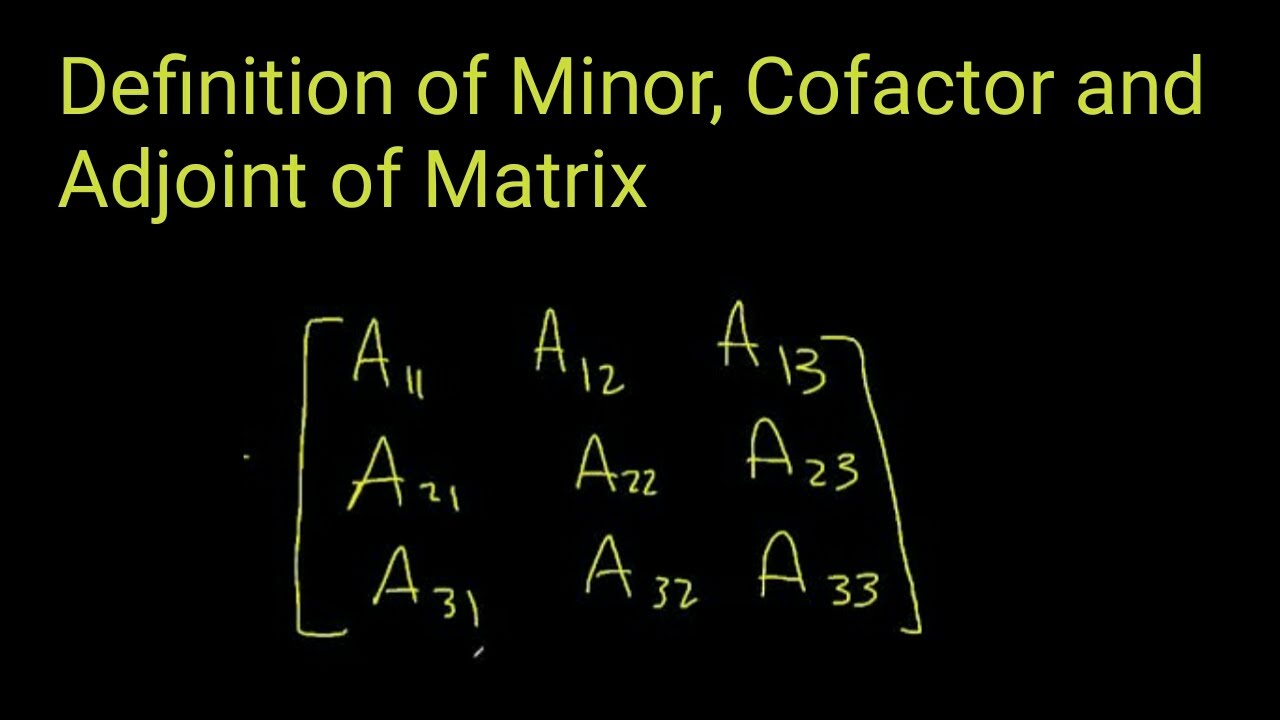 Matrices – Minors and Cofactors by Nagama Kazzi - YouTube
