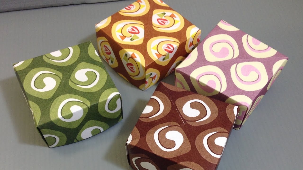 Print Your Own Roll Cake Pattern Origami Paper - YouTube
