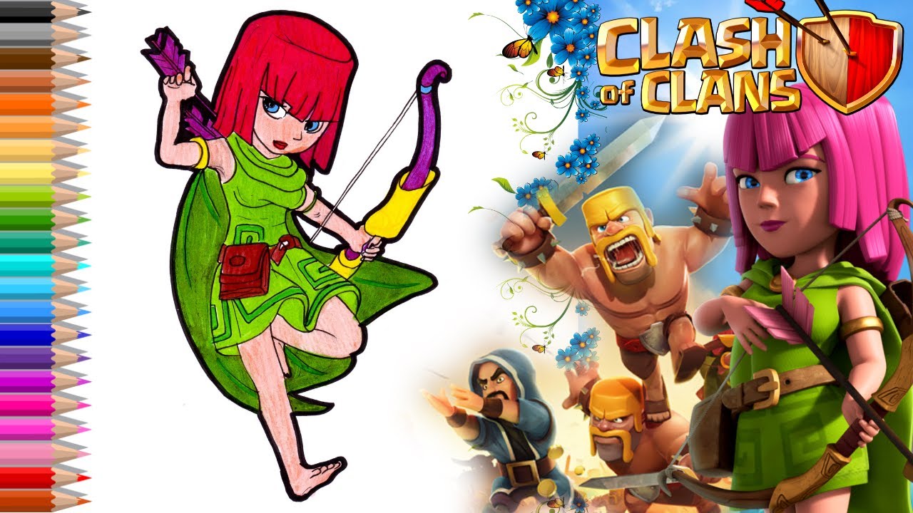How to draw Archers from Clash of Clans / Game Art - YouTube