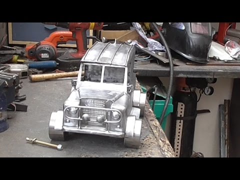 how i built a land rover to keep my memories alive..( steel art ) metal ...