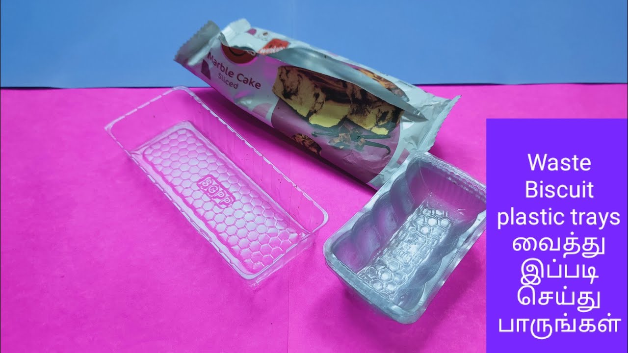 Waste Biscuit trays to beautiful reuse idea| School supplies organizer ...