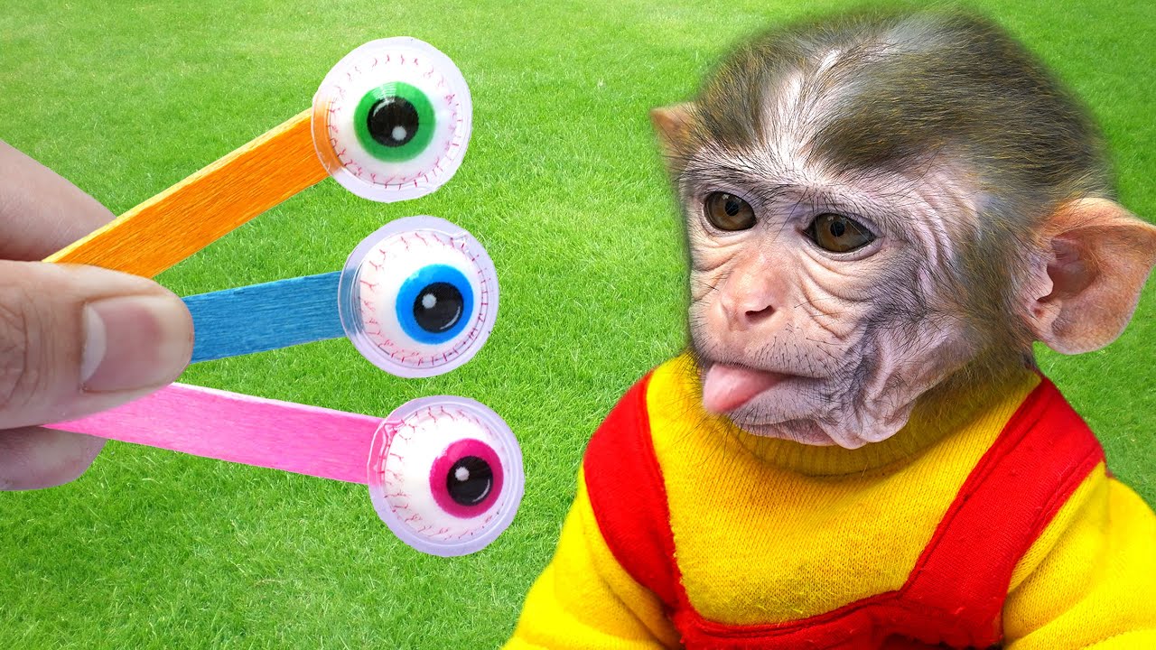 Monkey Baby Ben Ben eat Eyeball Jelly with Chuppy and go to the ...
