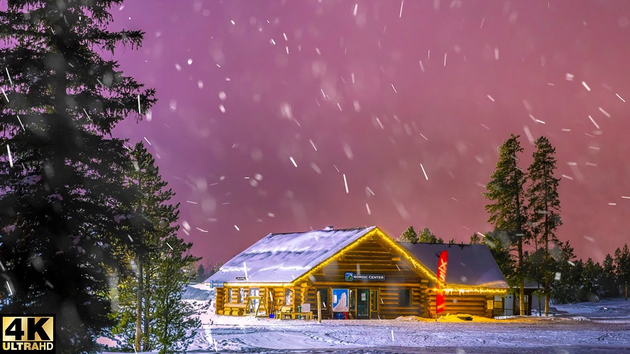 Colorado Rocky Mountain Snowstorm - Relaxing Music with Light Wind ...
