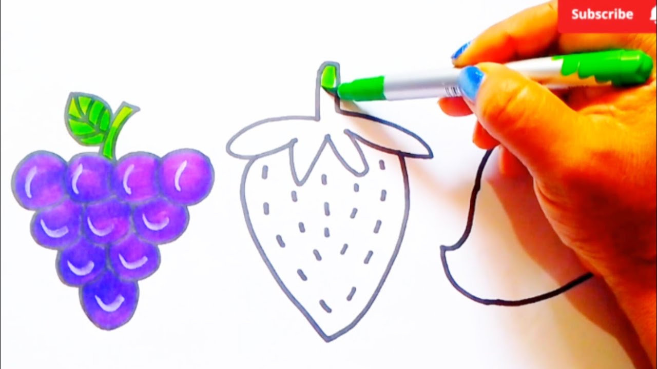 Let's Learn How to Draw Fruits Together | Painting,Drawing, Colouring ...