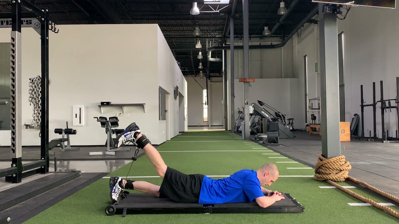 Prone Straight Leg Glute Sets - YouTube