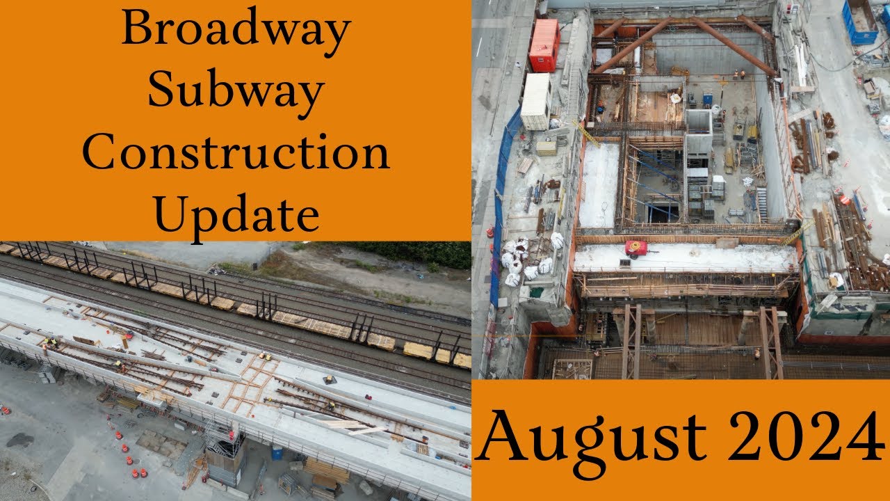 Broadway Subway Project (SkyTrain) Construction - August 2024 - YouTube
