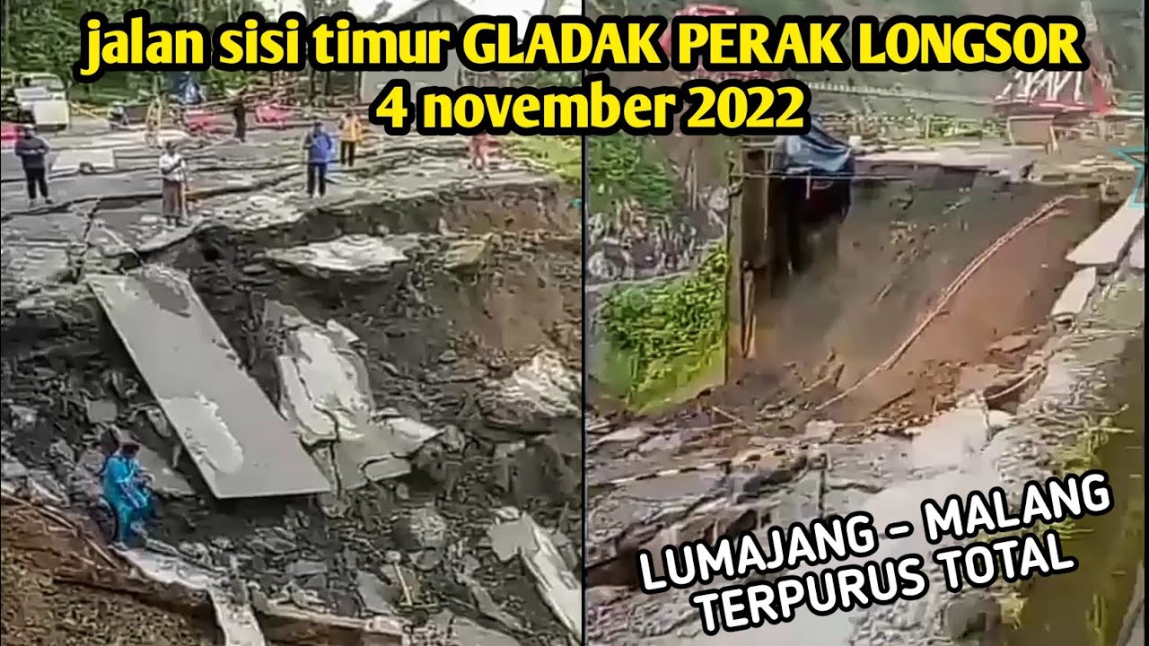 JEMBATAN GLADAK PERAK LONGSOR hari ini 4 november 2022 .. RODA 2 juga ...