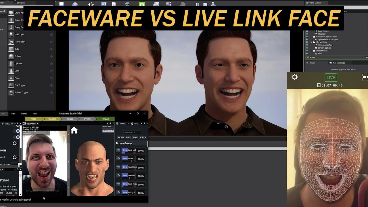 Faceware Studio vs LiveLink Face test - YouTube
