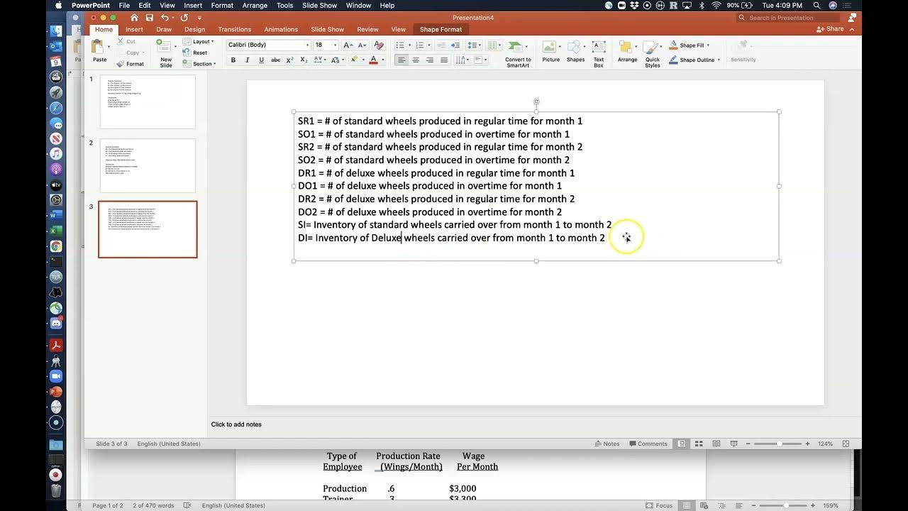Linear Programming (Production Scheduling) Formulation - YouTube