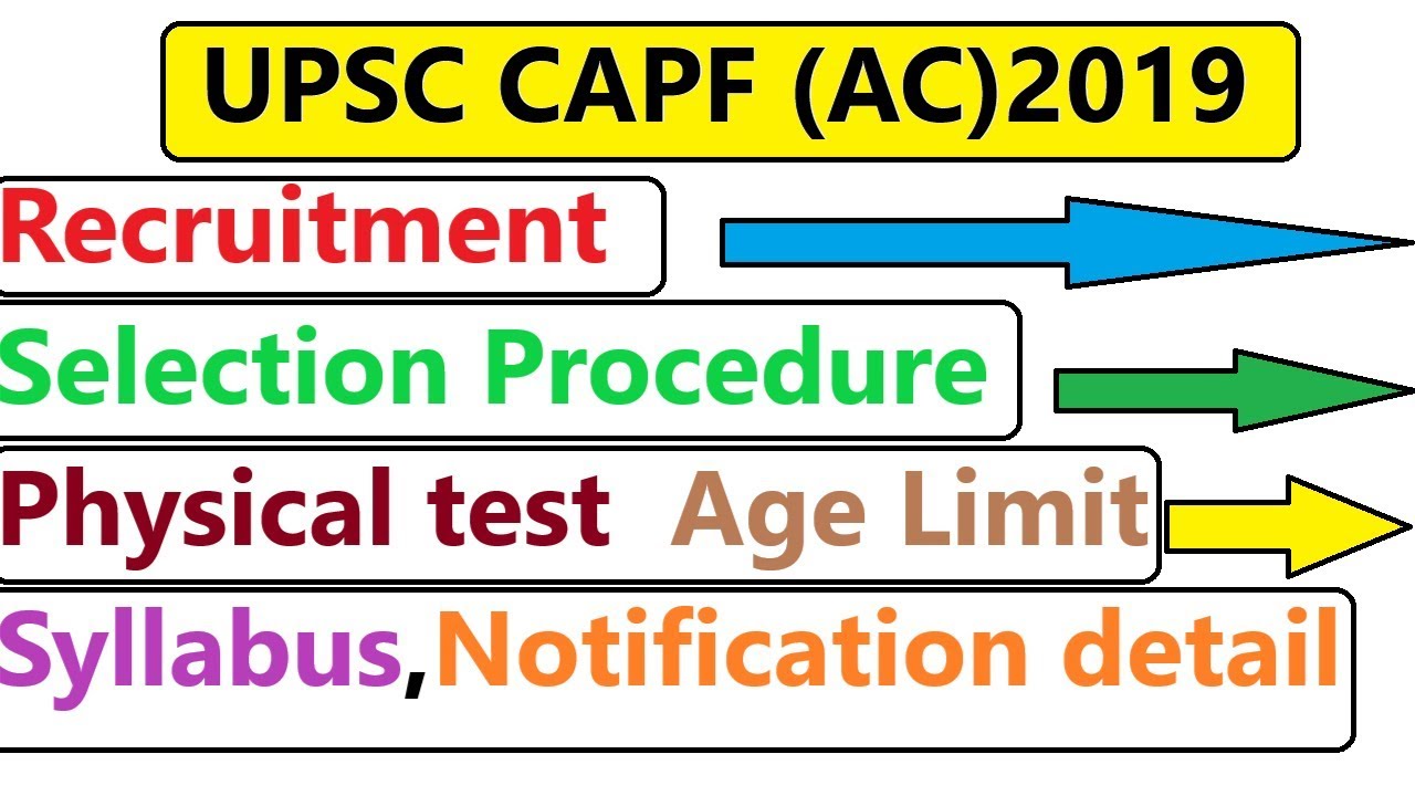 UPSC CAPF (AC) Recruitment 2019 | Selection Procedure | Physical test ...