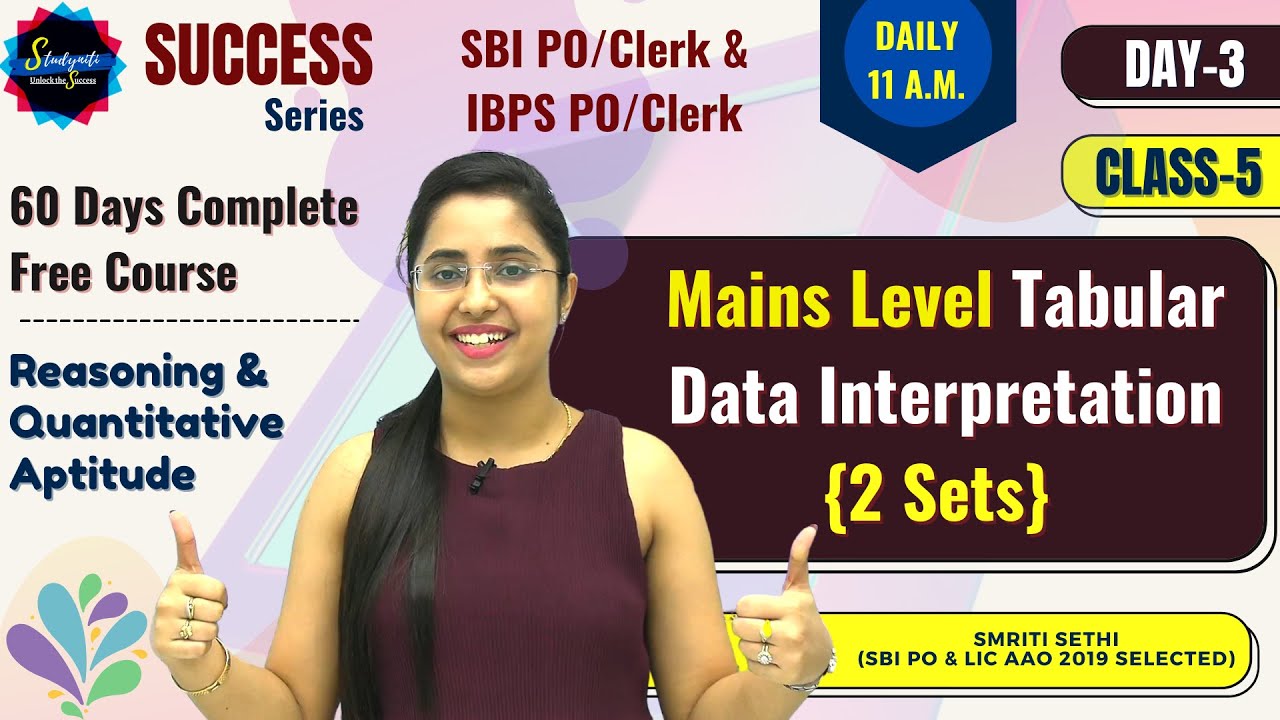 Day 3 - Class 5 | Mains Level Tabular Data Interpretation {2 Sets ...