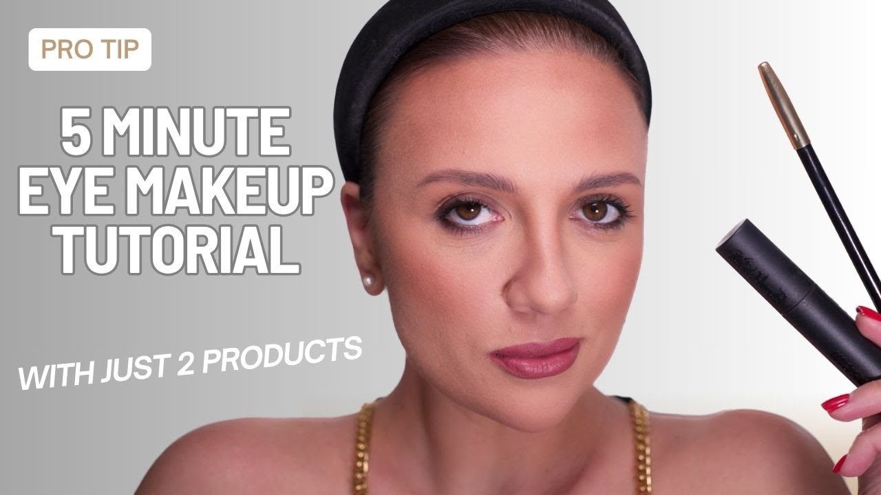 5 minute eye makeup tutorial with just to products, to look glamorous ...