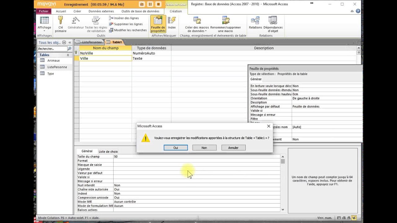 ACCESS Leçon 6 - Créer un formulaire avec un sous formulaire - YouTube