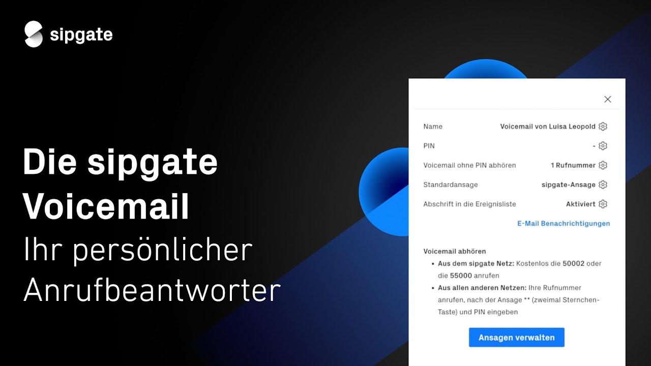 Die sipgate Voicemail - Ihr persönlicher Anrufbeantworter - YouTube