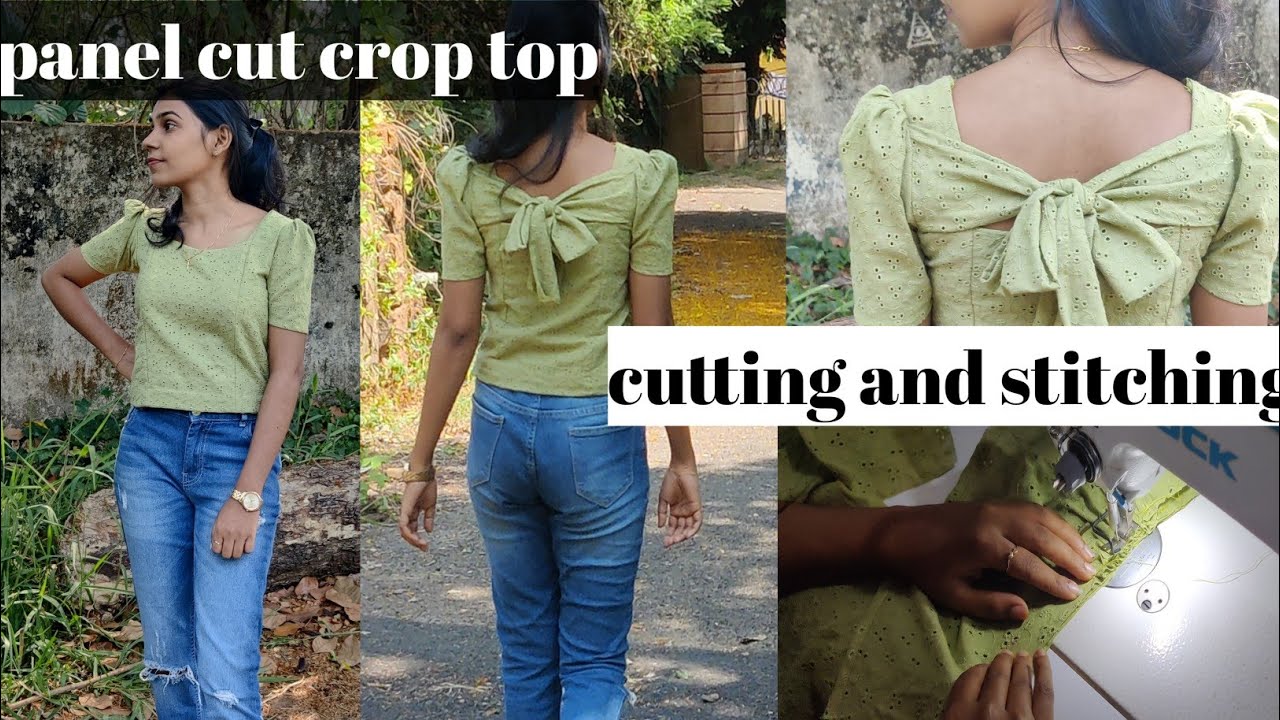 panel cut crop top cutting & stitching for beginners #malayalam #stitching #croptop - YouTube