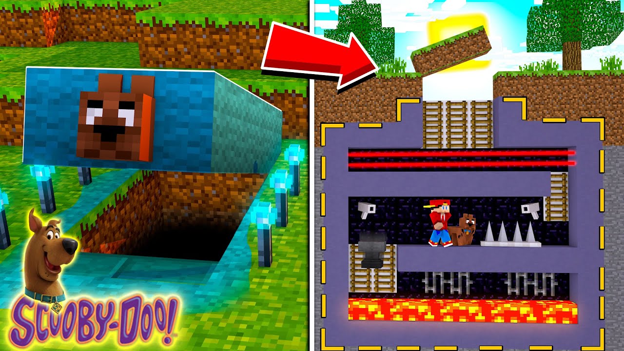 Minecraft - MOST SECURE UNDERGROUND SCOOBY DOO BASE!!! - YouTube