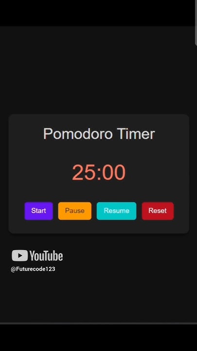 How To Make Pomodoro Timer Using Html Css Bootstrap And Javascript