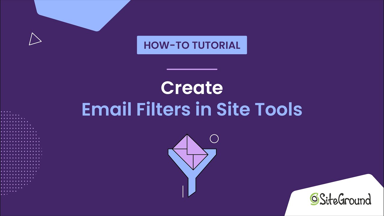 How to Create Email Filters in Site Tools - YouTube