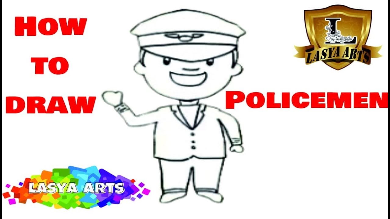 How To Draw Policeman easy | Easy Drawing for Kids | Police Officer ...
