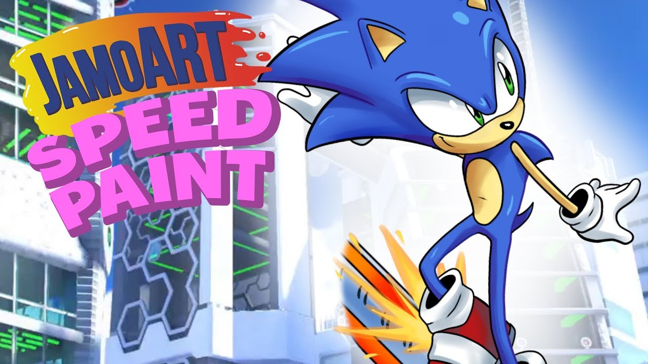 Sonic railgrinding - Speedpaint - YouTube