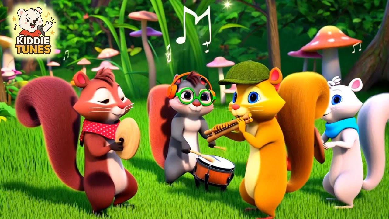 Squirrel Plays Music In The Forest | 🎵 Kids Songs & Nursery Rhymes 🎵 ...
