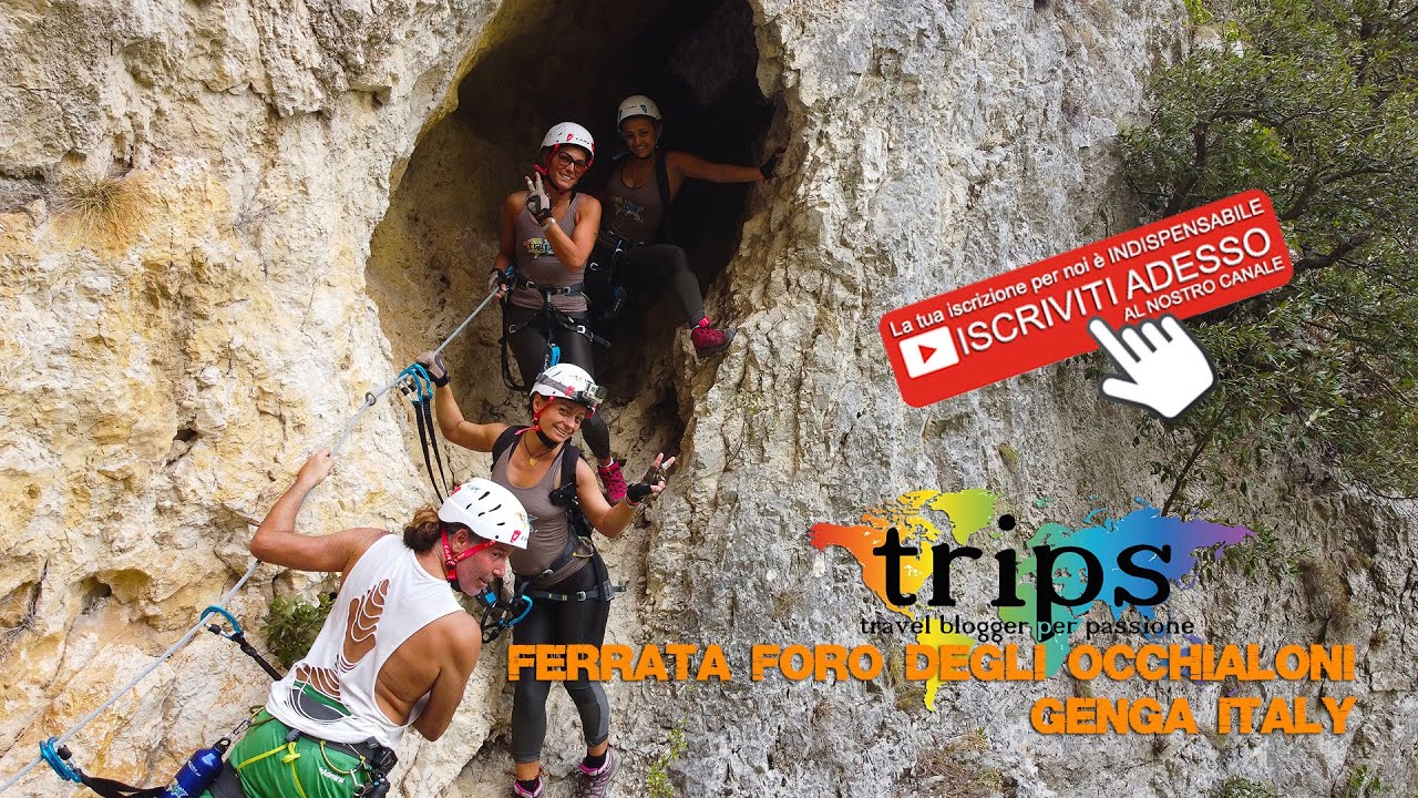 Ferrata Foro degli Occhialoni Genga Ancona Italy - YouTube