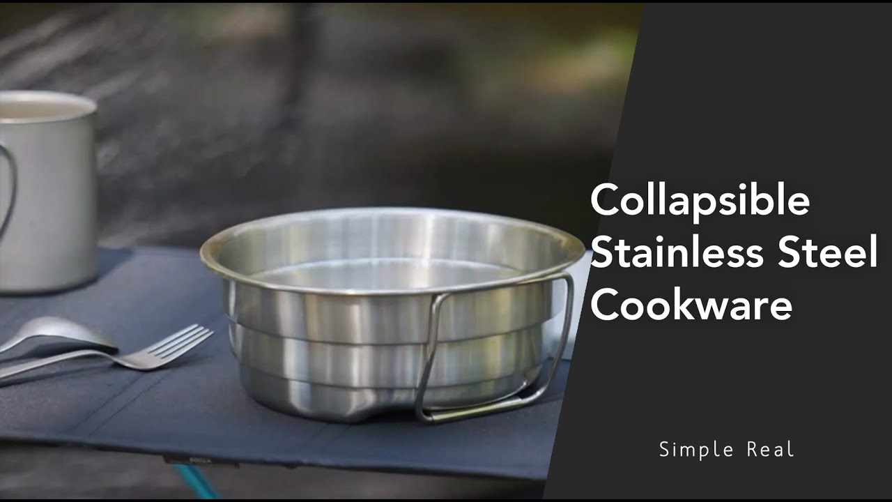 SimpleReal Collapsible Stainless Steel Cookware